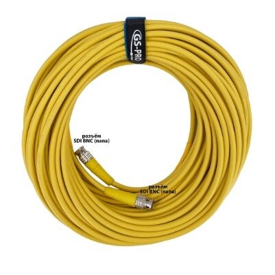 Кабель видео 1xBNC - 1xBNC GS-PRO 12G SDI BNC-BNC mob yellow 0.6m