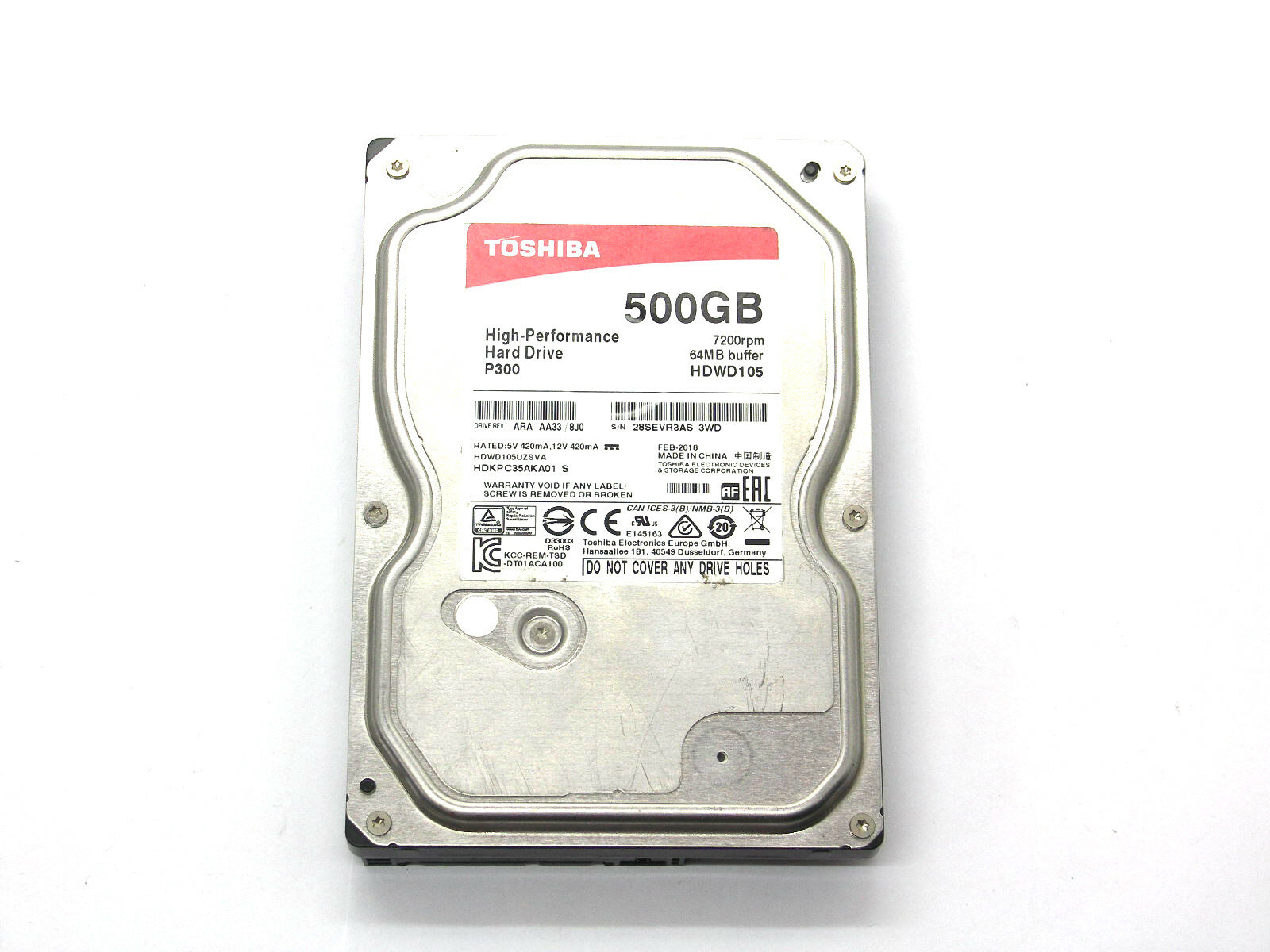 Жесткий диск 3,5" 500Gb Toshiba HDWD105 7200 rpm SATA