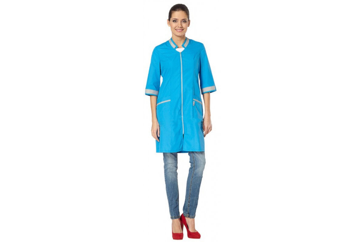 Женский халат Авангард Лазурит, профессиональная экипировка, размер 120-124, рост 158-164