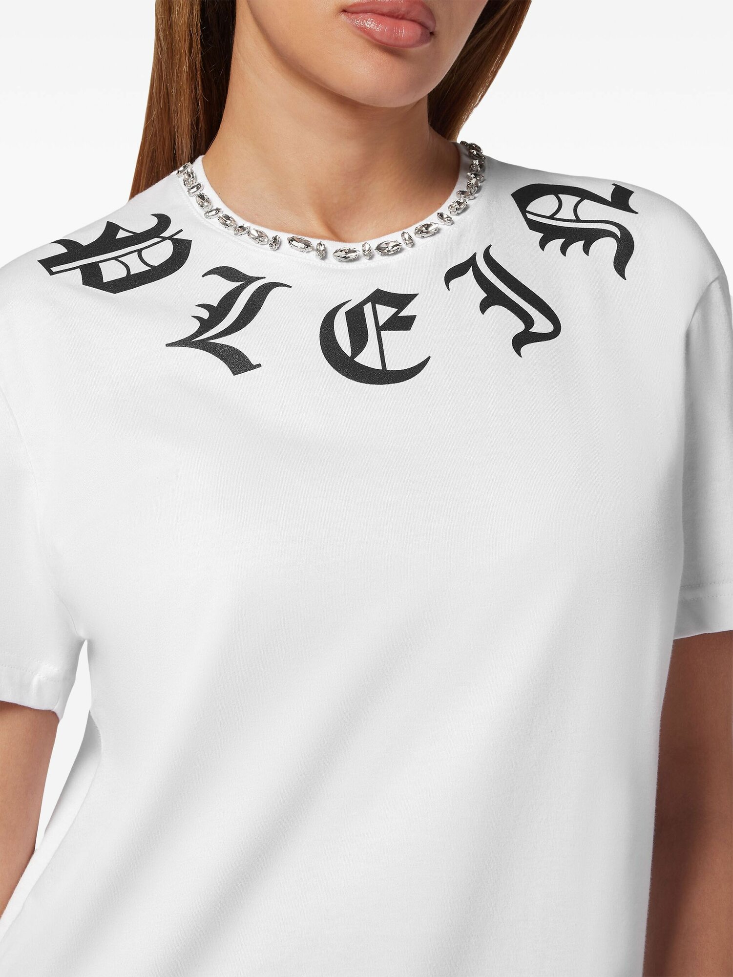 Футболка PHILIPP PLEIN Gothic Plein, размер 38, бежевый/белый — фото 1