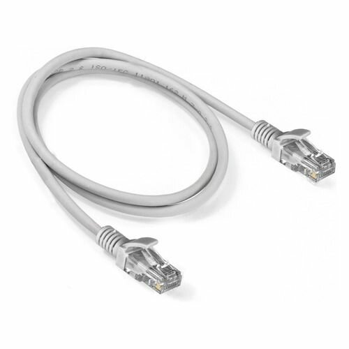 Патч-корд EXEGATE UTP-RJ45-RJ45-5e-1M-LSZH-GY UTP, кат.5E, 1м, 4 пары, алюминий омедненный, многожильный, серый
