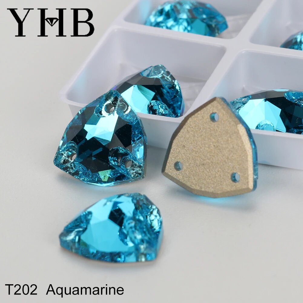 Стразы YHB 22 мм, аквамарин T202, 15 шт.