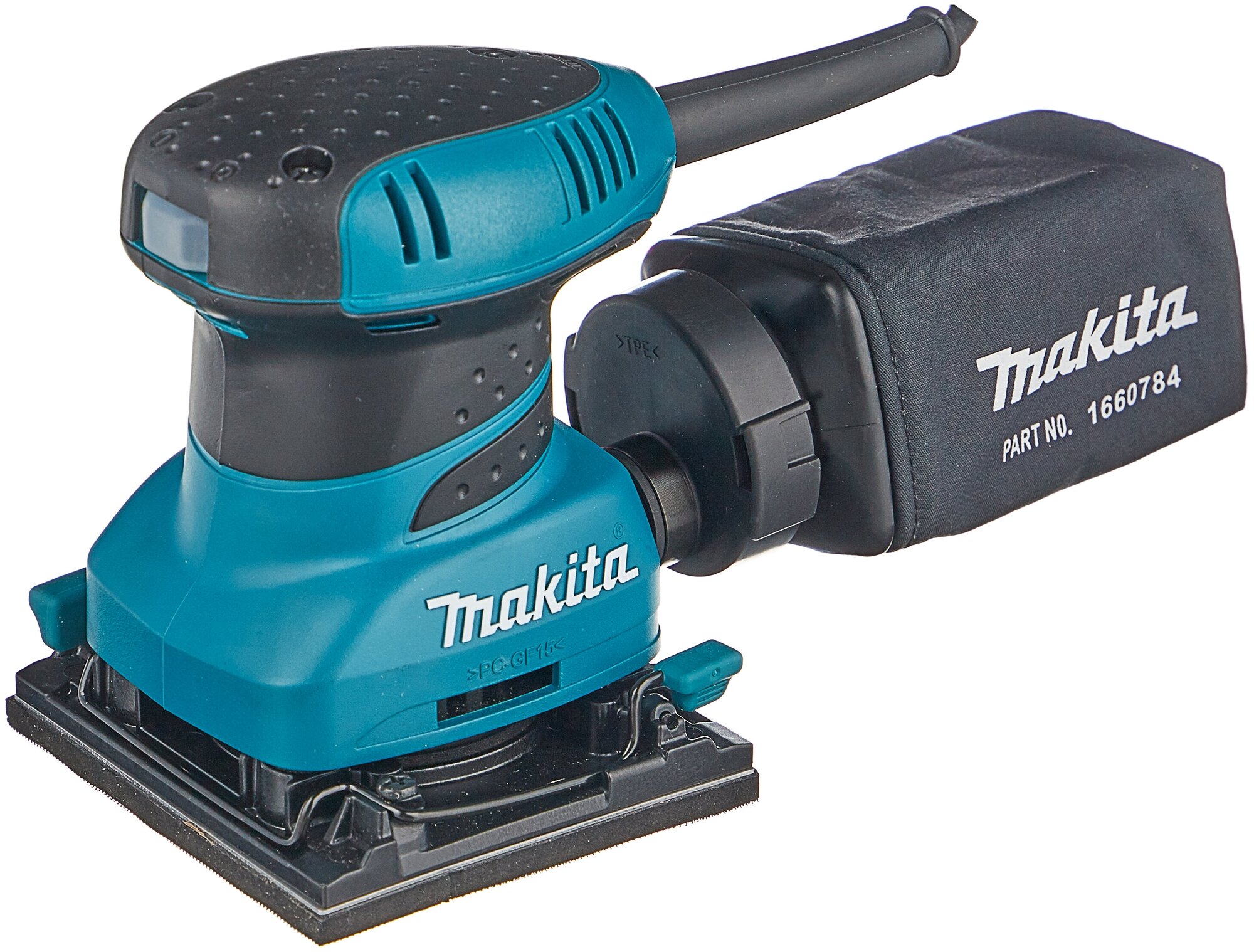 Шлифовальные машины Makita BO4555 ВШМ,{200Вт,114х102мм,14000об\м, ампл-1.5мм,1.1кг, кор, п\сборник, зажим\липучка }