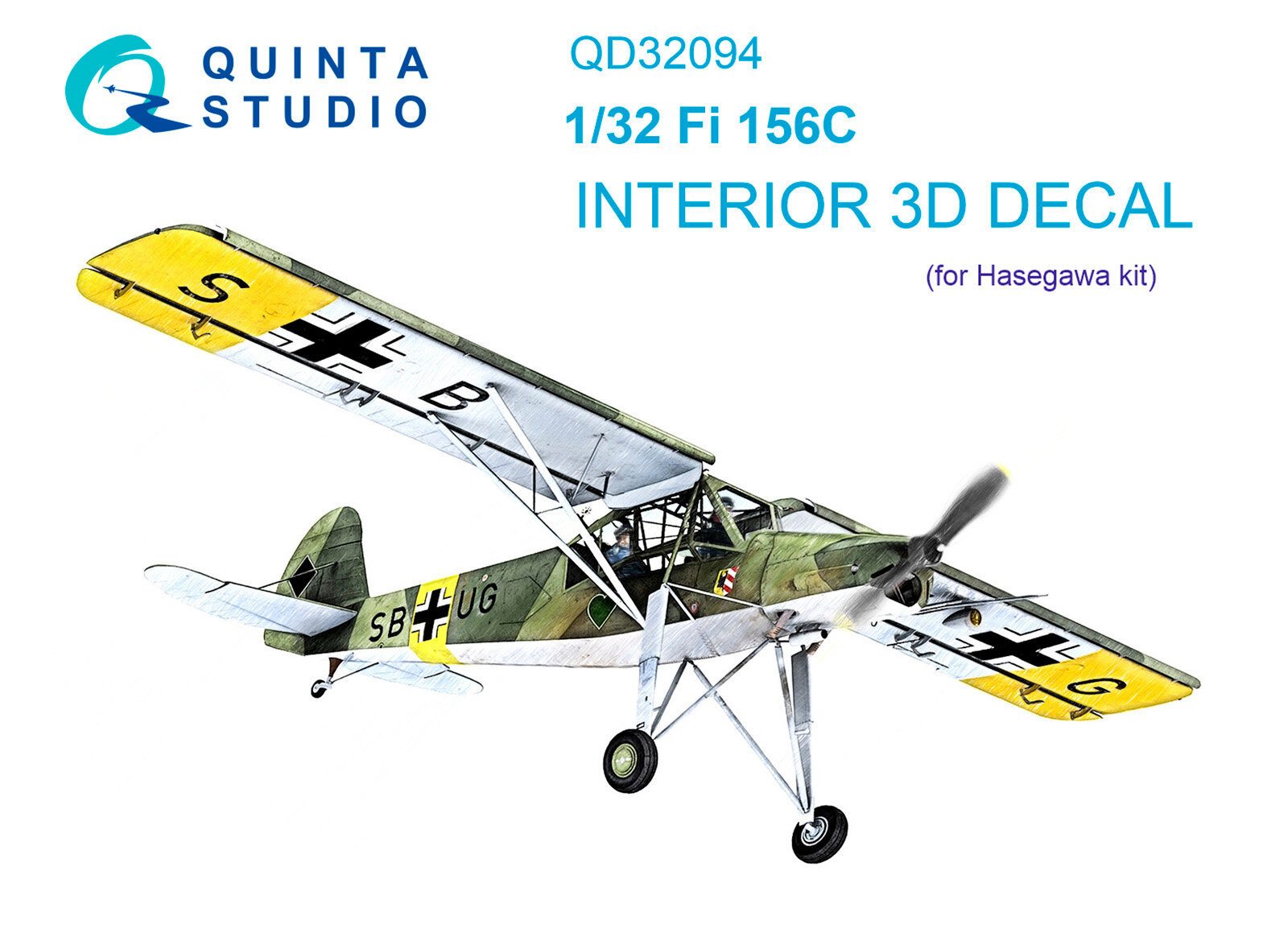QD32094 3D Декаль интерьера кабины Fi 156C (Hasegawa)