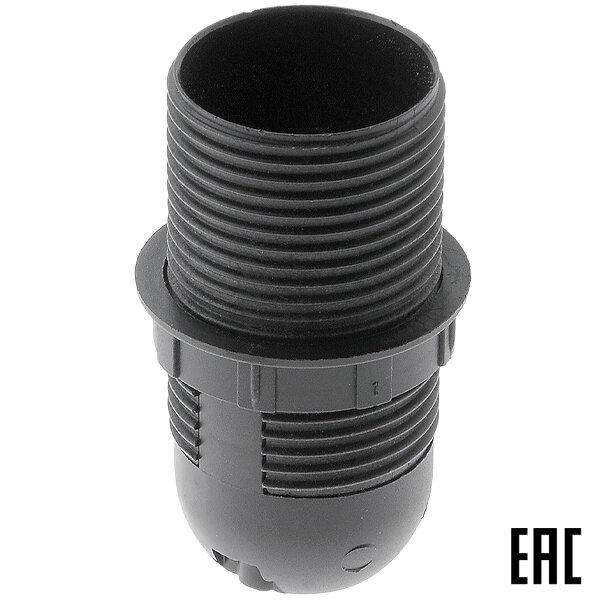 Патрон Е14 64101+05202+97636 резьбовой термопластик с кольцом чёрный Vossloh-Schwabe (7 шт. в комплекте)