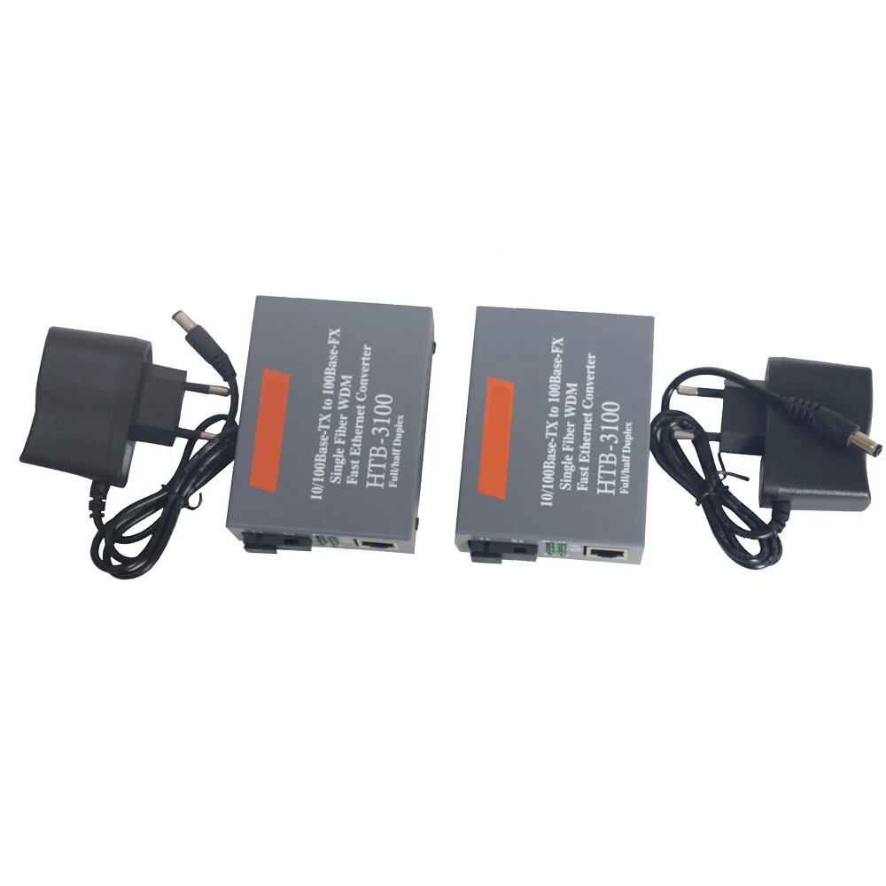 HTB-3100 Одноволоконный медиаконвертер, EU plug