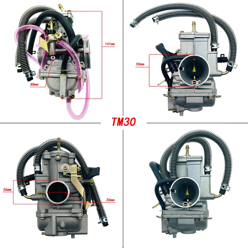 Карбюратор для мотоцикла Mikuni TM30, гоночный Карбюратор с плоской направляющей и гладким отверстием, 30 мм, для YAMAHA DT200WR DT200S RZ250 RZ350 Moto, 1 шт.