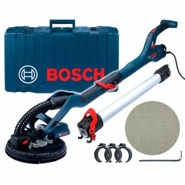Шлифмашина BOSCH GTR 550 06017D4020, подключение пылесоса, кейс, синяя/черная