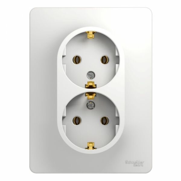 3 шт. Systeme Electric Glossa Белый, Розетка 2-я с заземлением, GSL000124