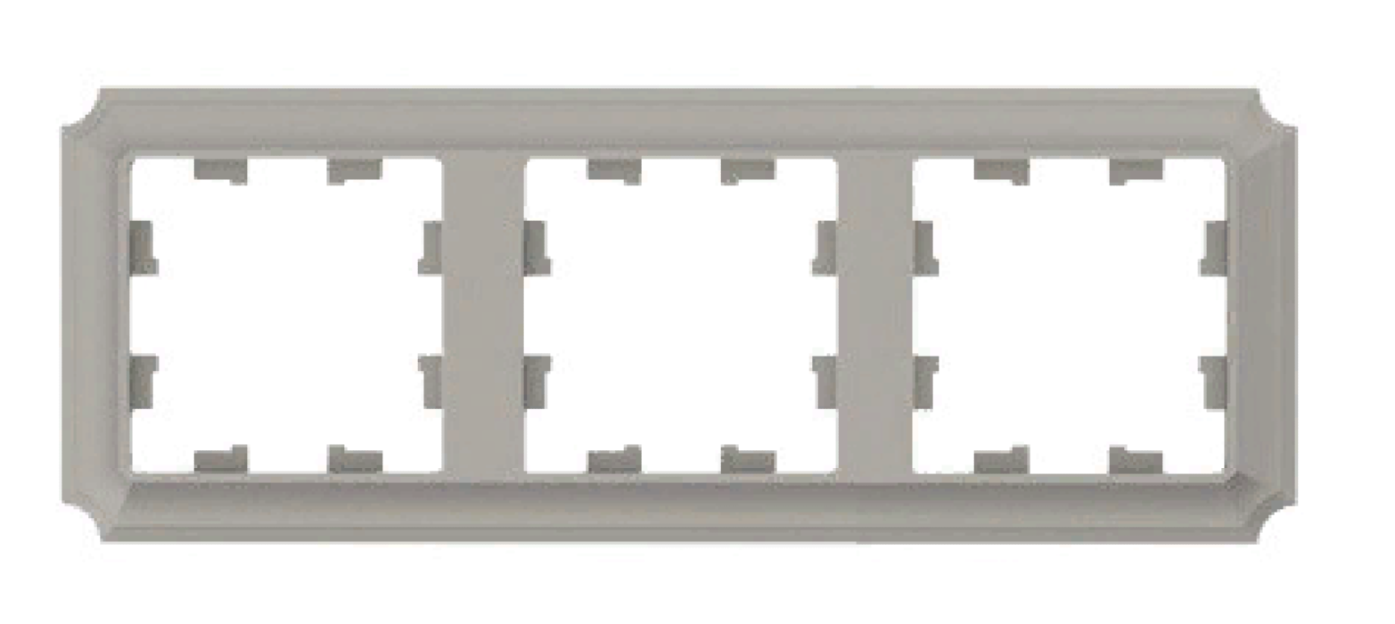 Рамка электроустановочная Systeme Electric / Систем Электрик AtlasDesign Antique Универсальная ATN100503 шампань, 3 поста / для розеток и выключателей