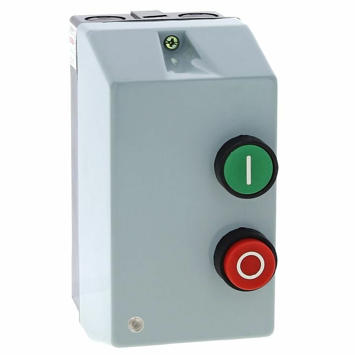 Пускатель магнитный EKF трехполюсный, 9 А, катушка 230 В, в корпусе IP65, с кнопками и индикацией, с тепловым реле 7-10 А