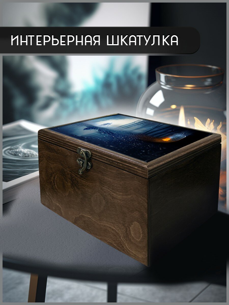 Шкатулка интерьерная для украшений универсальная 22x17x12 см игра Dark souls (Дарк соулс, рыцарь, атмосфера, PC, PS, Xbox, Switch) - 2116