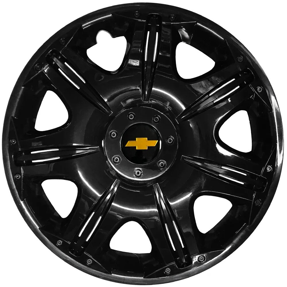 Автомобильные колпаки на диски ШЕВ опус черная R14", в комплекте 4 колпака