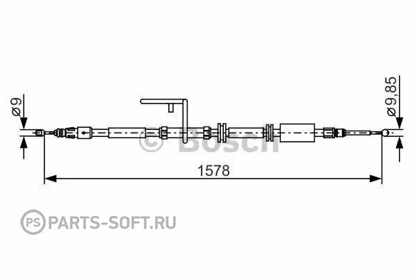 BOSCH 1987482314 трос тормозной левый