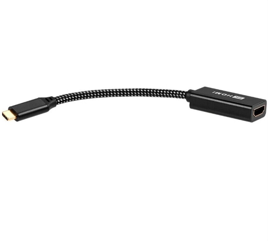 Переходник Type-C(m) - HDMI(f) TELECOM TUC040 Alum Shell, 0,15м, 8K, 30Гц, цвет: чёрный