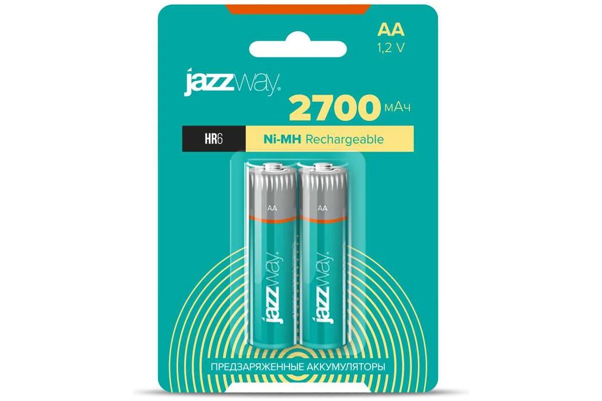 Jazzway Jаzzway Аккумулятор AA/HR6 2700мА. ч NI-MH BL-2 предзаряженный (блистер 2шт) 5007840