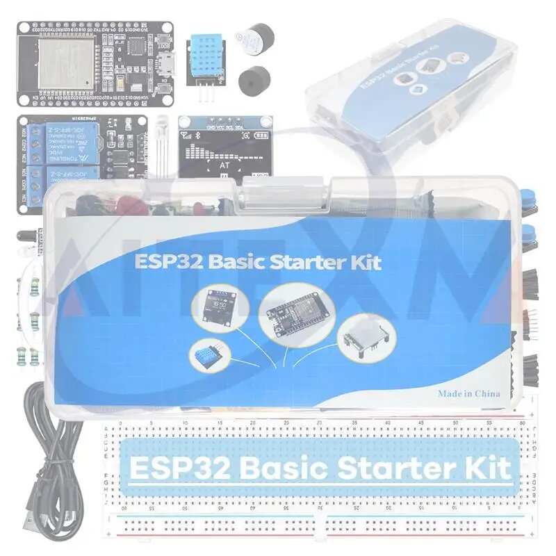 Базовый стартовый комплект ESP32 для ESP32 ESP-32S, макетная плата Wi-Fi для Arduino, набор для обучения проекта, учебный набор ESP32 с коробкой