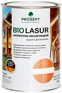 Антисептик Лессирующий Prosept Bio Lasur 9л Бесцветный для Древесины, Полуматовый, Служба до 7 Лет / Просепт Био Лазурь*