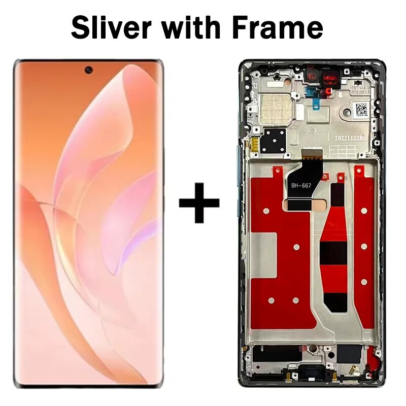 Экран для Huawei Honor 70, Sliver With Frame