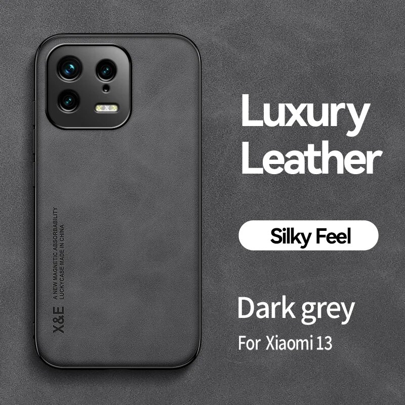 Чехол для Xiaomi 13, Luxury Leather, Серый