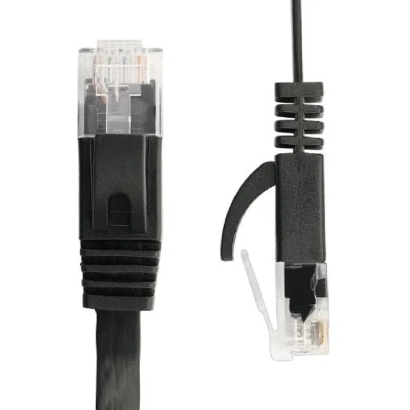LNYUELEC Плоский Ethernet кабель CAT6 черный/белый черный, 3 м