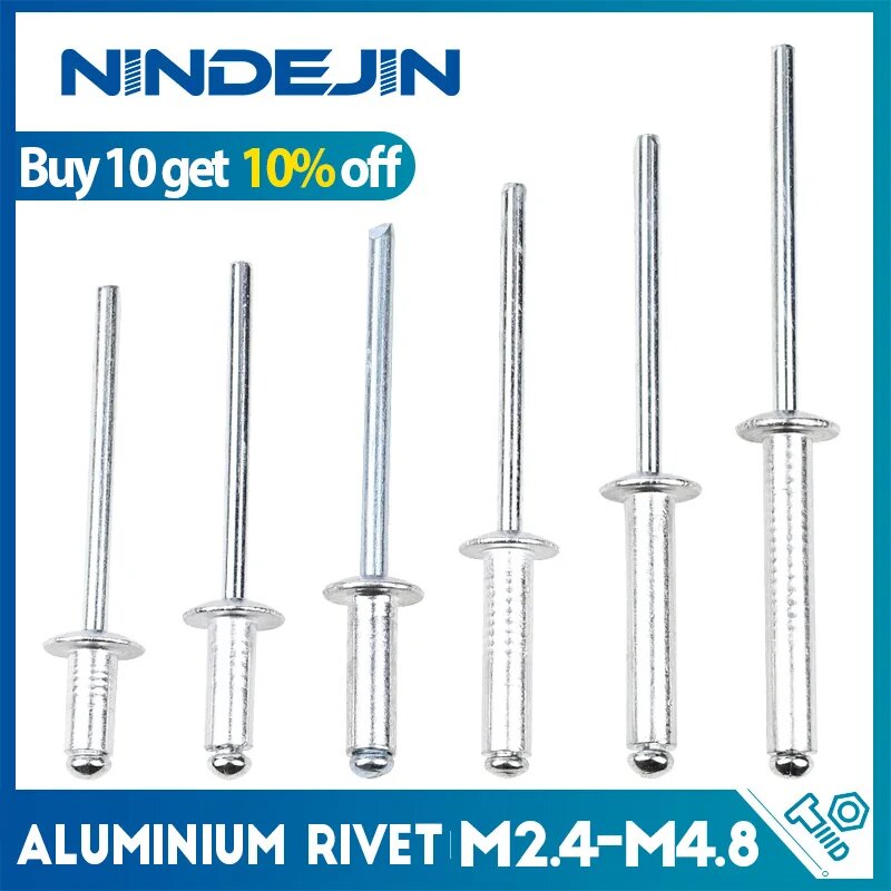 Глухие заклепки алюминиевые M4 20mm, 25шт NINDEJIN
