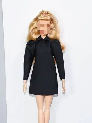 Платье черное для куклы Барби 1/6, dress 056