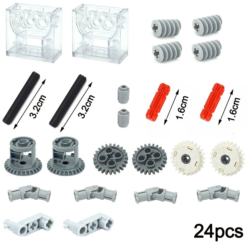 Набор Lego Technic, 24шт, Белый