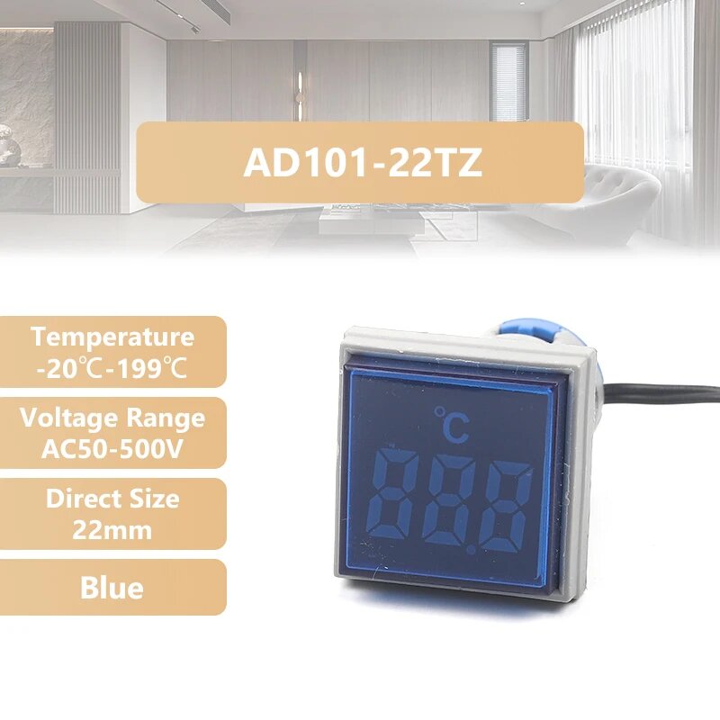 Цифровой термометр AD101-22TZ, Blue, 22mm, -20°C-199°C