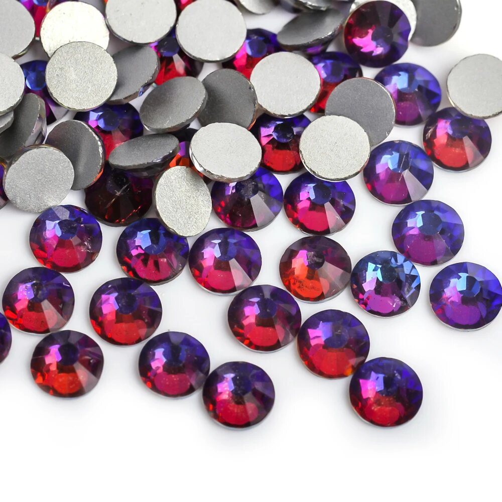 Стеклянные стразы без горячей фиксации Стразы VC Crystal Nail Art SS3-SS10 Серебряный, SS16-1440pcs, 70 Blue Volcanic