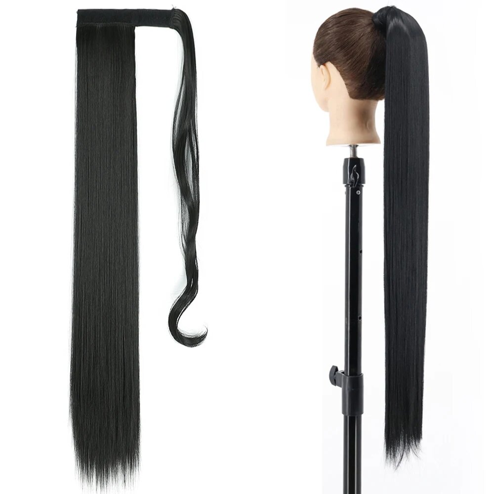 Синтетические длинные волнистые волосы LISI HAIR хвост 85см черный коричневый