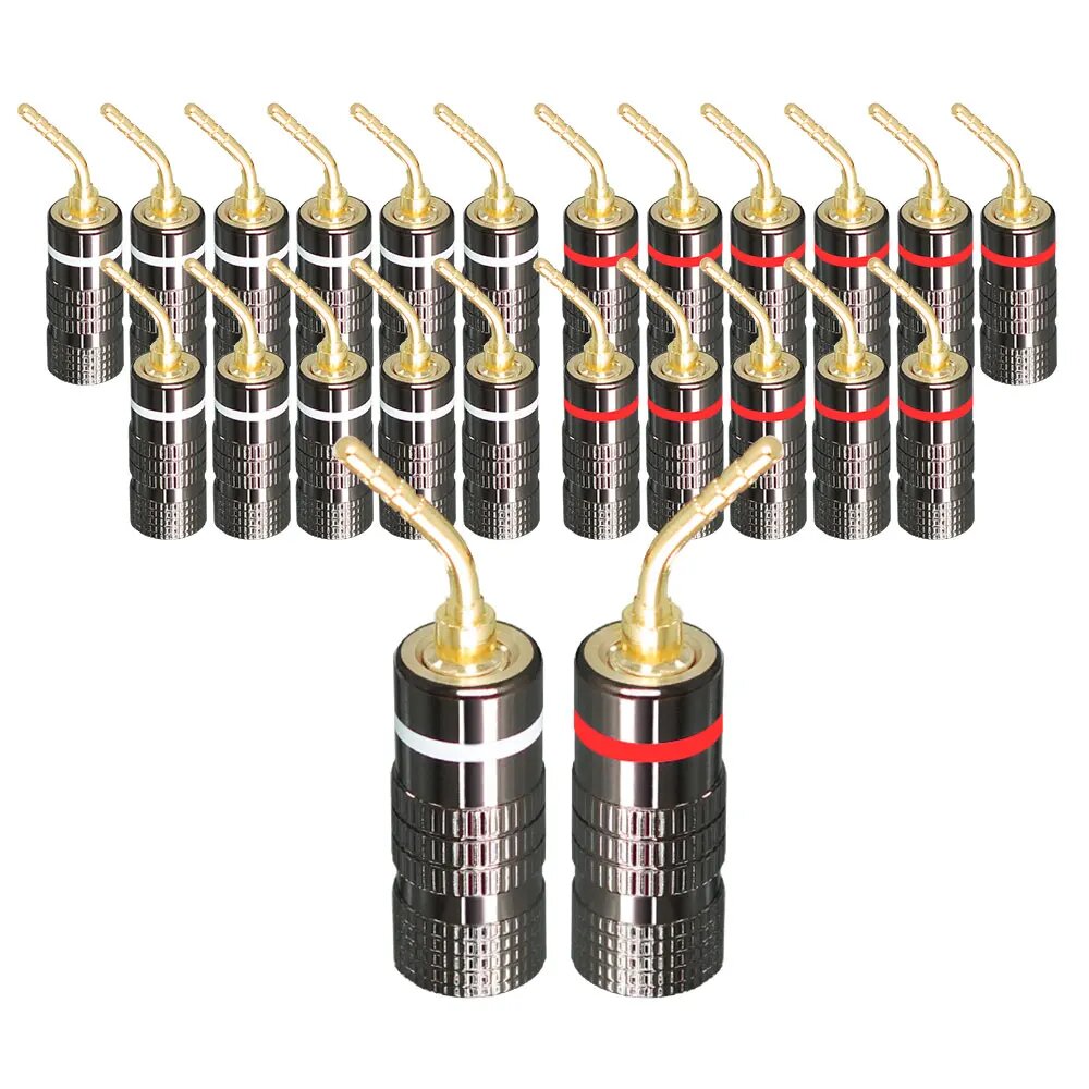 Музыкальный звук, 4 мм, чистая медь, позолоченный разъем типа «банан» с винтовым замком, кабель динамика, штифт, разъемы типа «банан»