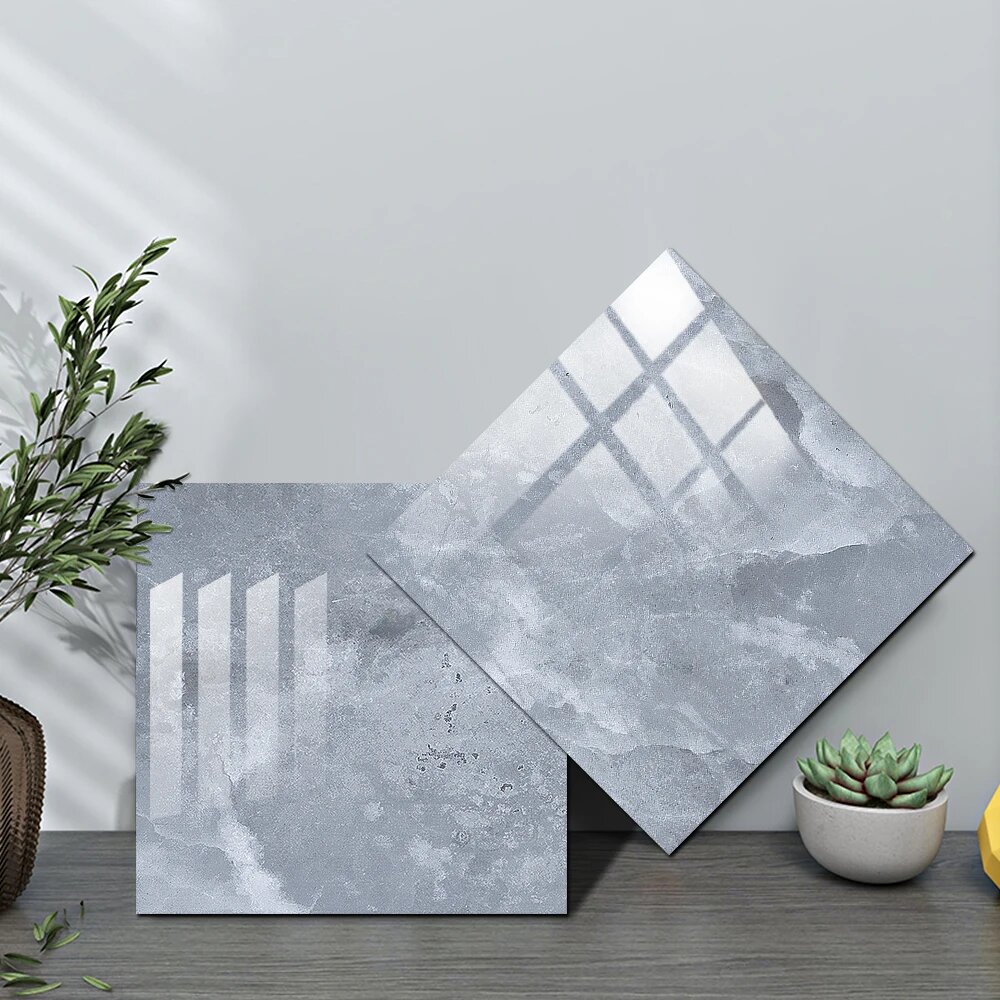 10 шт. мраморная кристаллическая твердая пленка, плитка, наклейки Серый, 15cmX15cmX10pcs, MZ-2-415