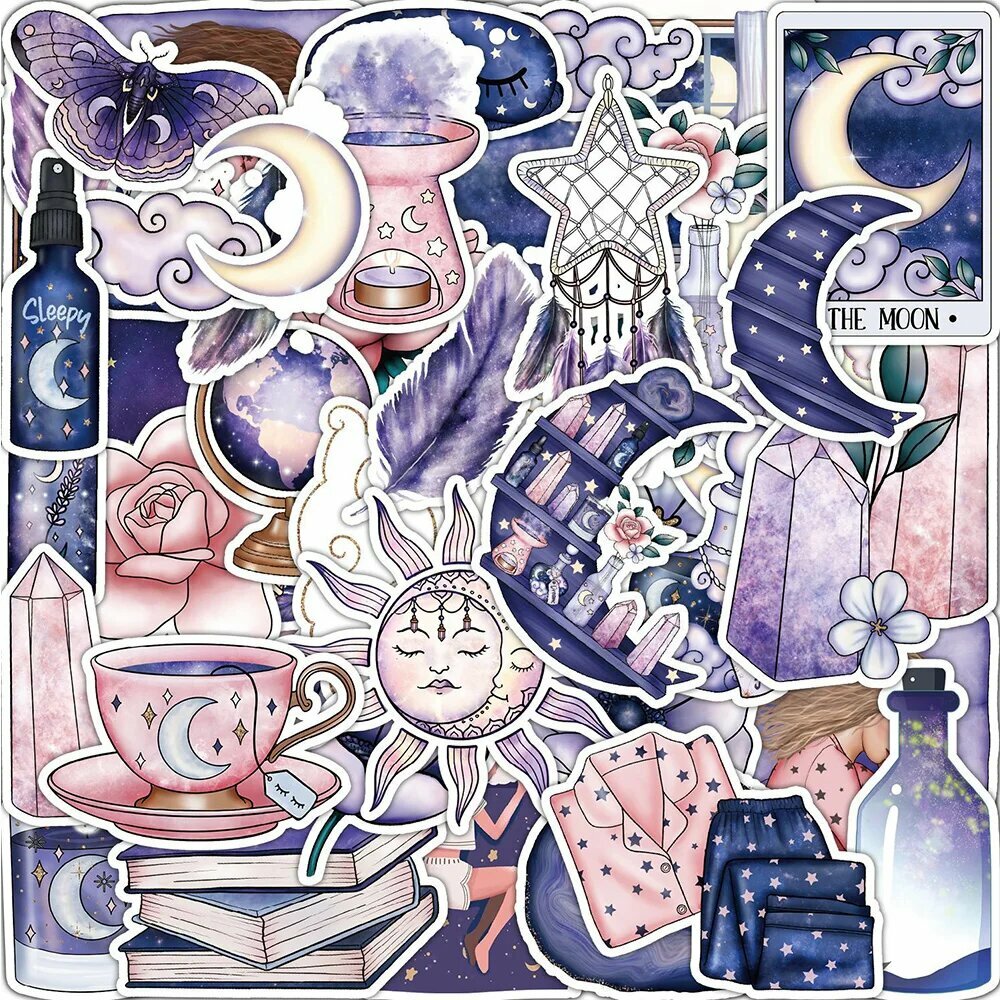 Наклейки Волшебная ведьма, Magic, 50шт