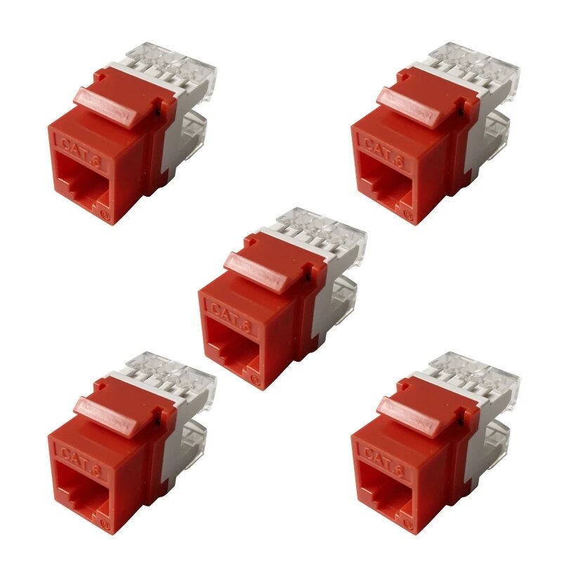 5 шт. RJ45 Keystone Jack Cat6 Red