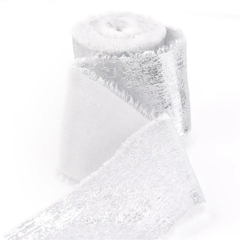 Золотая блестящая лента из полиэстера 5 ярдов Белый, 11