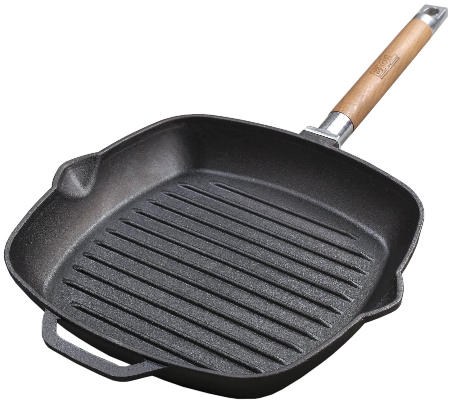 Сковорода-гриль квадратная 26х26х4,5 см съемн. ручка, без крышки, биол