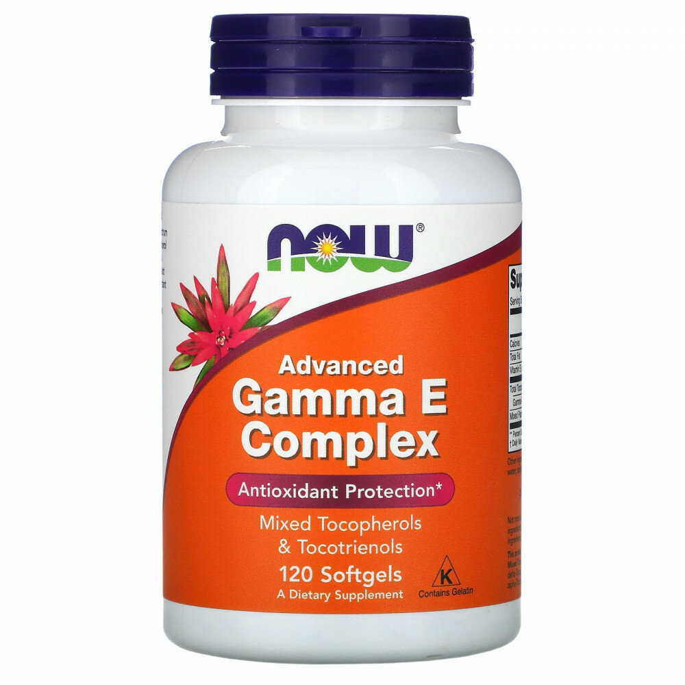 NOW Foods, Gamma E Complex, комплекс с витамином E и гамма-токоферолом, улучшенный, 120 капсул