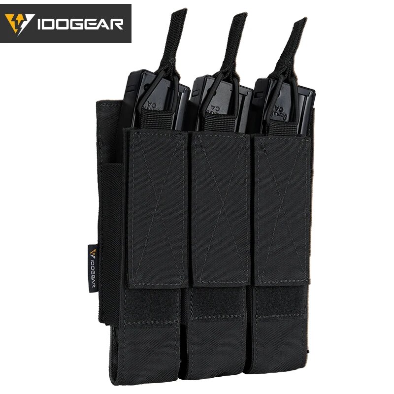 Тактический тройной подсумок для магазинов IDOGEAR MOLLE для пистолетов-пулеметов, открытый держатель для магазинов 3576