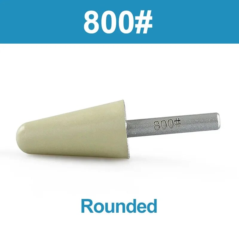 Алмазный небольшой шлифовальный круг, коническая шлифовальная головка из смолы, вращающийся инструмент для полировки камня, резьбы, обработки боров, комплект Round head 800Girt