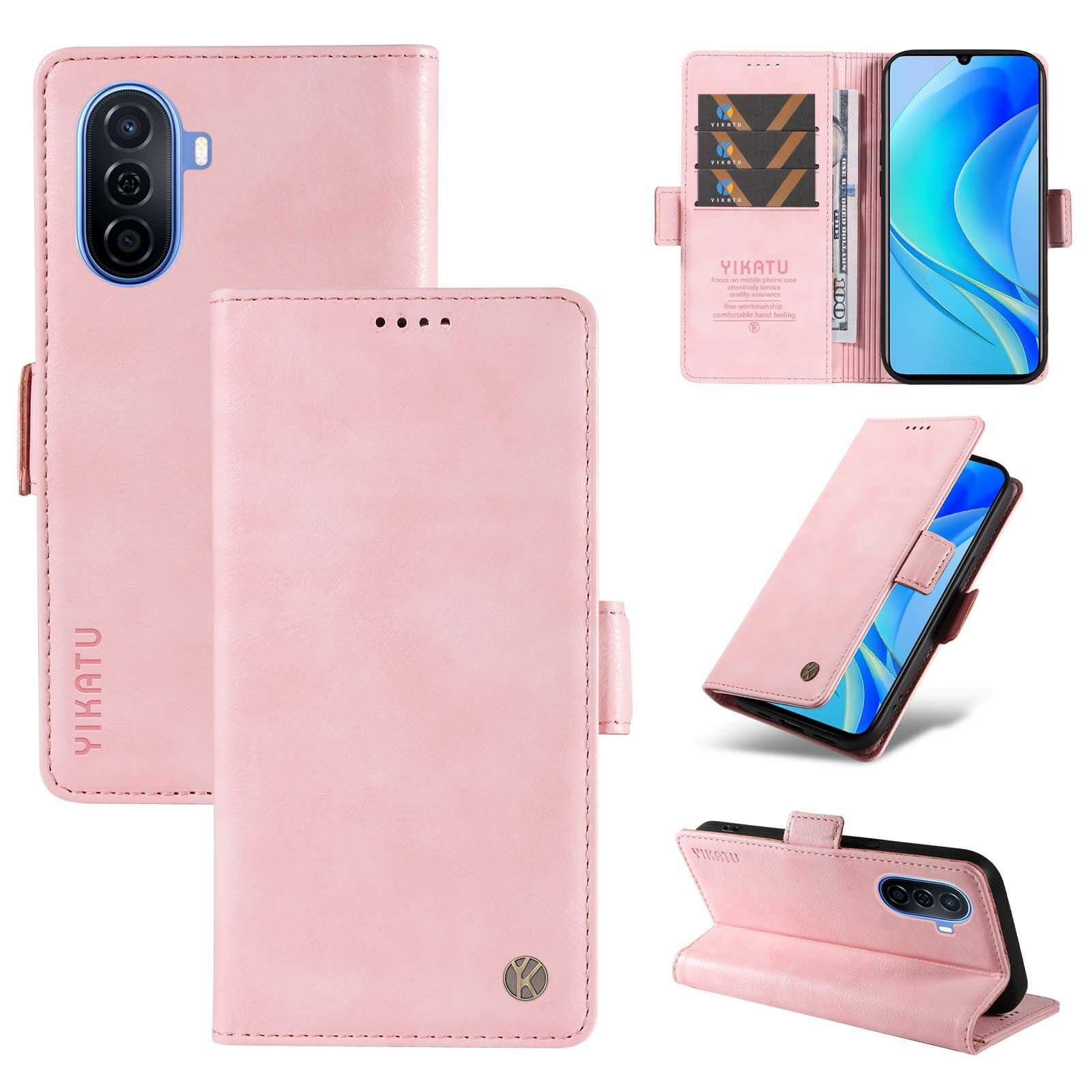 YIKATU Чехол Книжка Для Huawei Nova Y70, Y 70 Plus и Y 71 (Хуавей Нова У70, Ю 70 Плюс и У71) Чехлы для кошелек Флип Кожаный