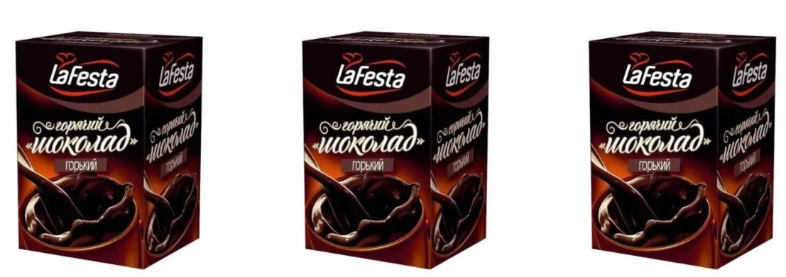 La Festa Горячий шоколад Горький, 10 шт по 22 г - 3 egfrjdrb