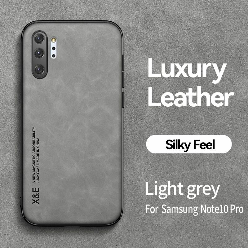 FASNYA Кожаный чехол на Samsung Galaxy Note 10 + Plus(Самсунг галакси Ноут 10 + Плюс ) с защитой камеры противоударный, ля магнитного авто-держателя