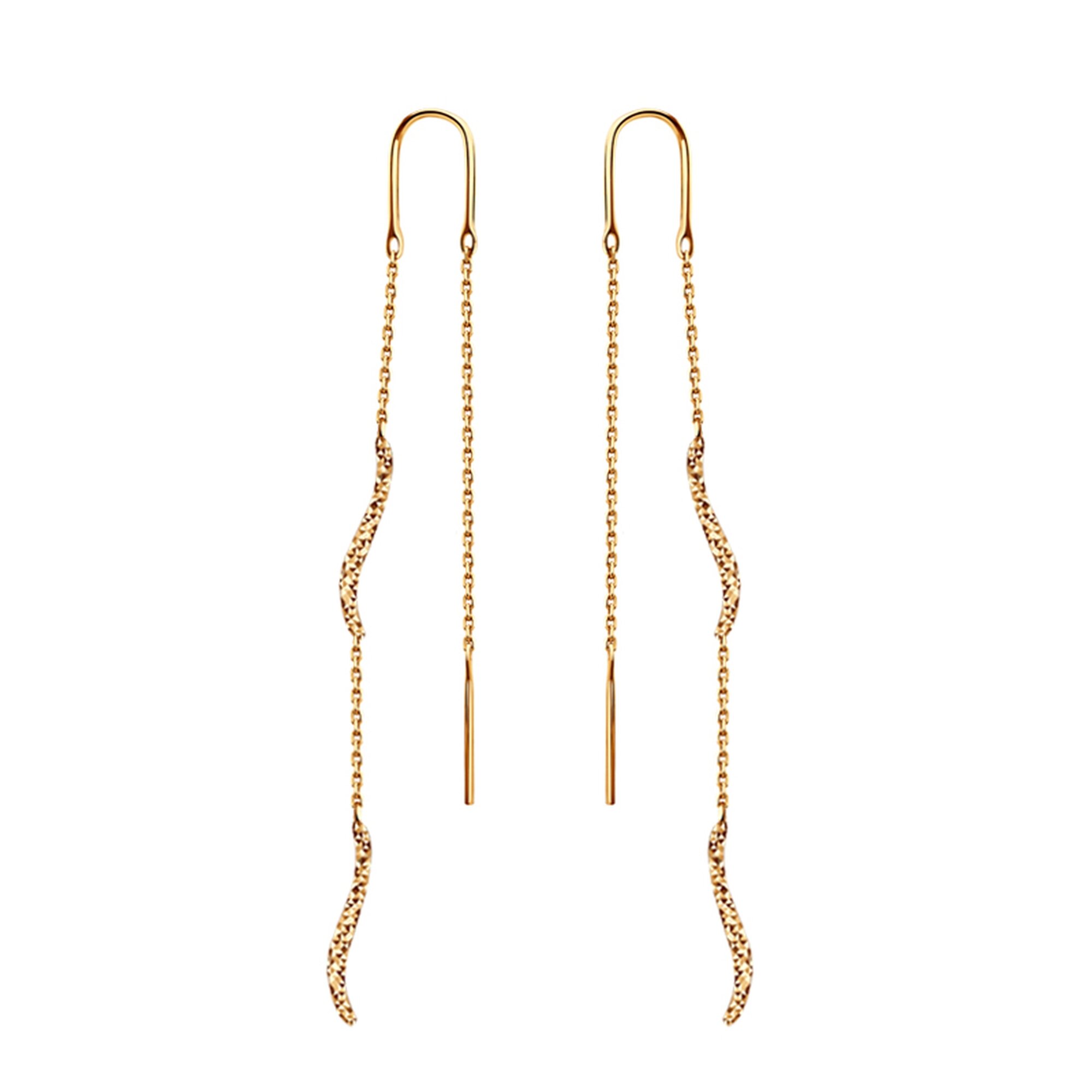Серьги цепочки, красное золото, 585 проба