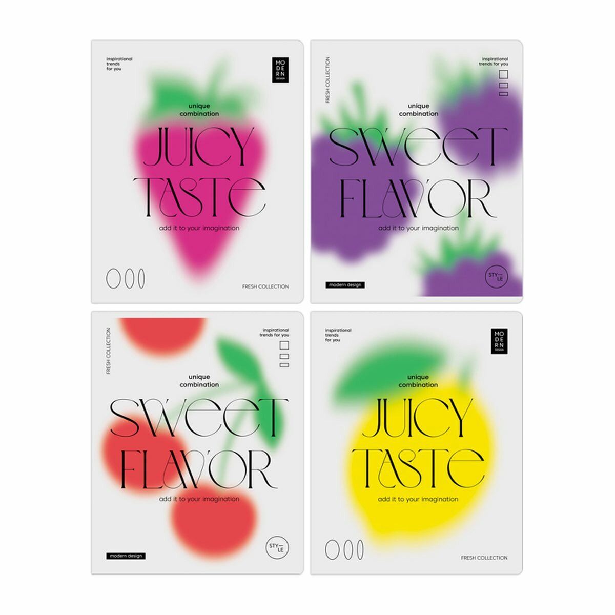 Тетрадь общая 48л, А5 BG "Сладкий аромат" (линейка, скрепка) (Т5ск_лм 11077), 4шт.