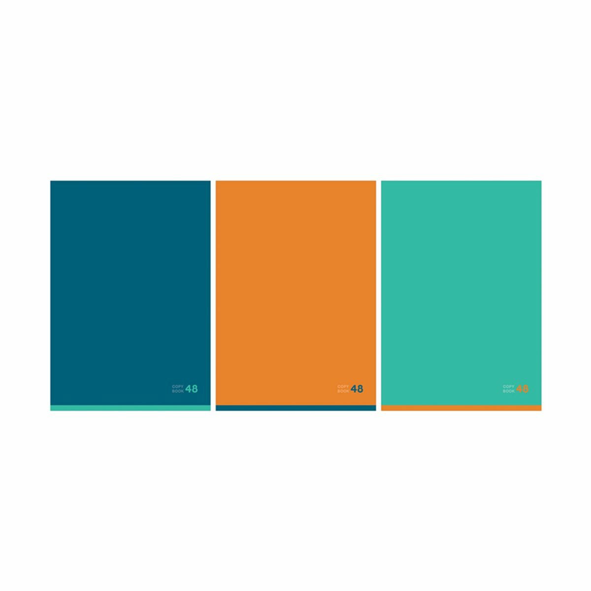 Тетрадь общая 48л, А4 BG "Monocolor. 48" (клетка, скрепка) 3шт. (Т4ск48 11196)