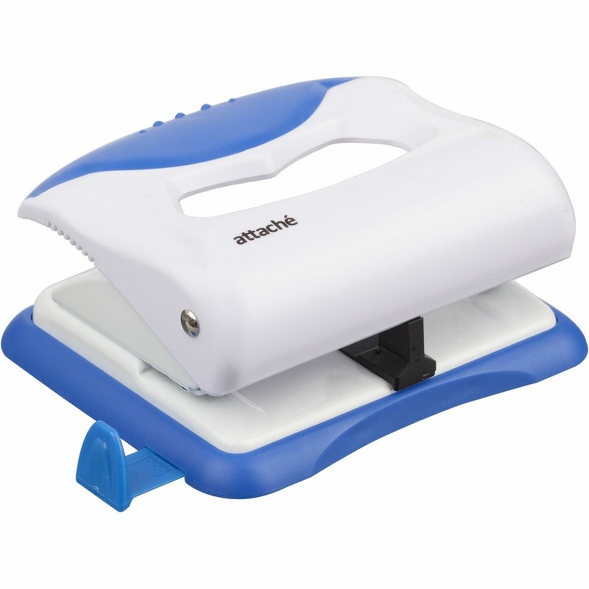 Дырокол Attache Master, до 16 листов, линейка, белый/синий, 12шт.