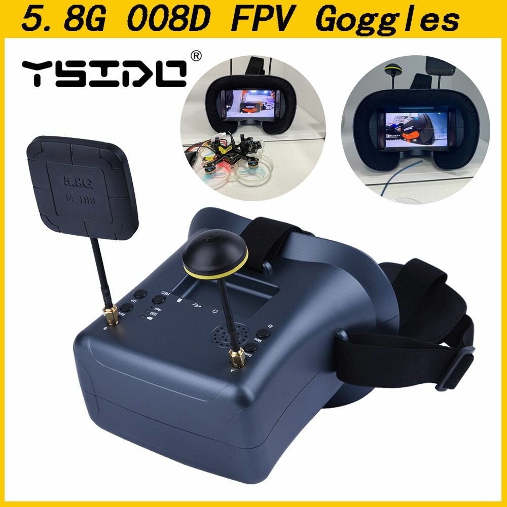008D 5,8 G 40CH 4,3 дюймов 800*480 Видео Гарнитура HD DVR Разнообразие F PV Очки с аккумулятором для радиоуправляемой модели EV800D RC F PV Д рон