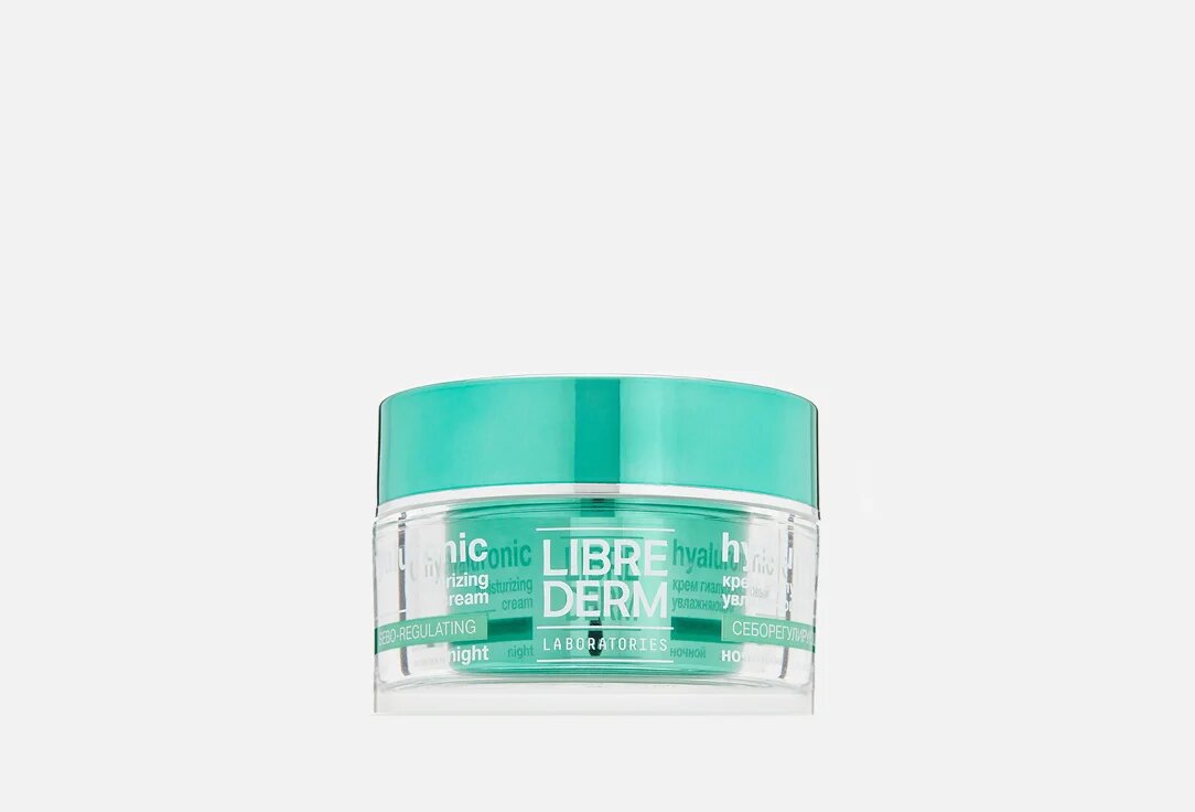 Ночной крем Librederm "Hyaluronic moisturizing Sebo-Regulating", для жирной кожи лица, 50 мл