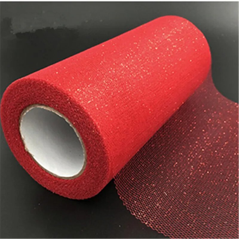 Красная горячая тюль полиэстер 15см*22м, D20red